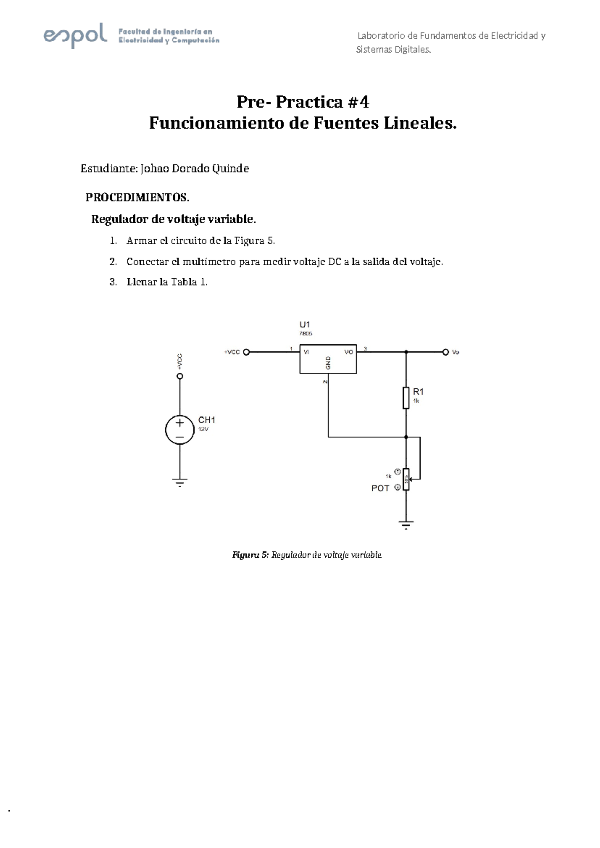 Práctica 4. Funcionamiento de Fuentes Lineales y Conmutadas (Johao ...