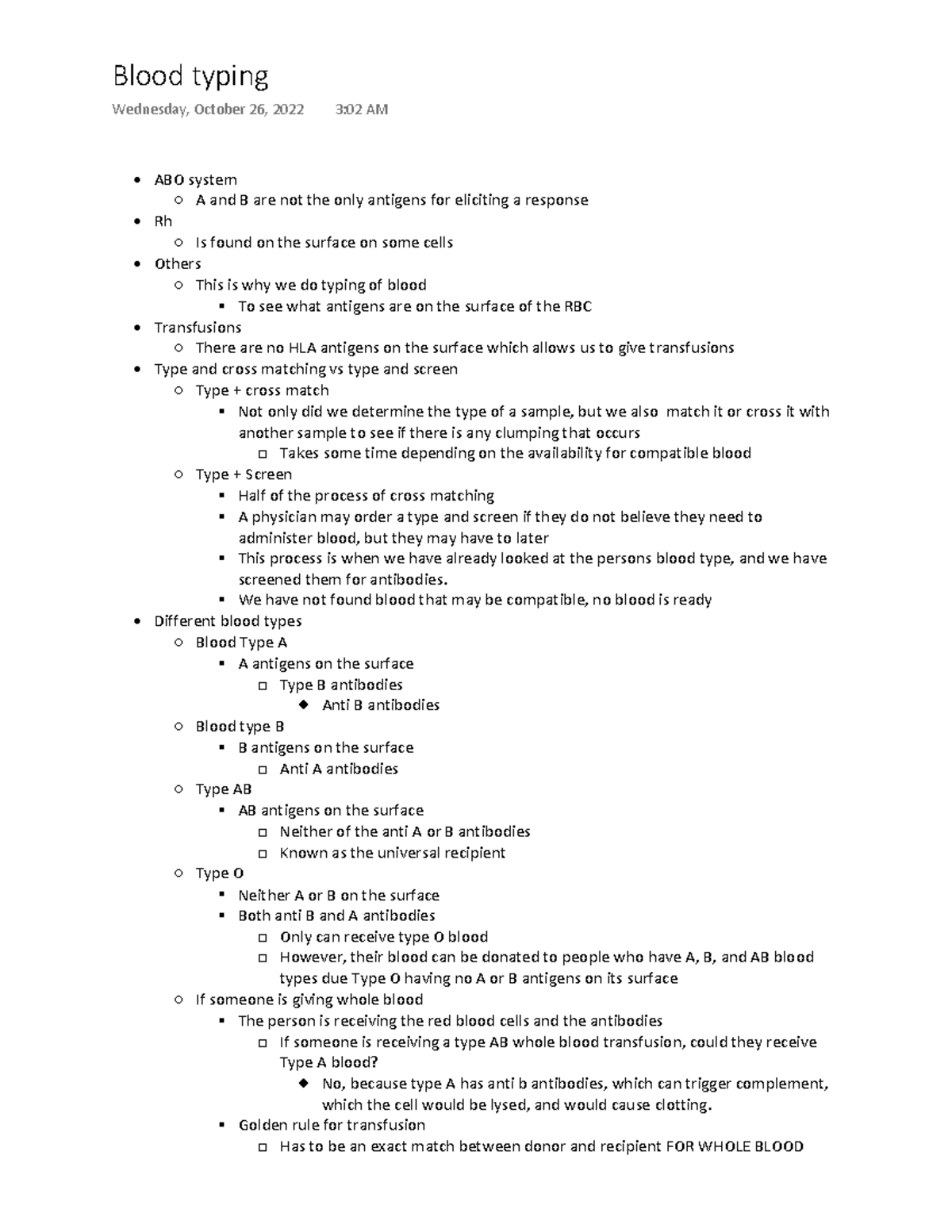Blood typing - ABO system A and B are not the only antigens for ...