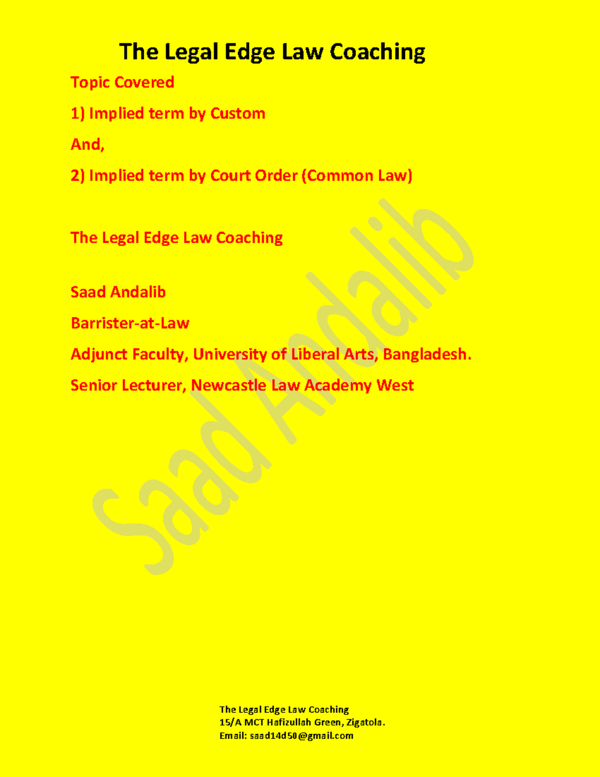 Implied term and Interpretation of terms - The Legal Edge Law Coaching ...