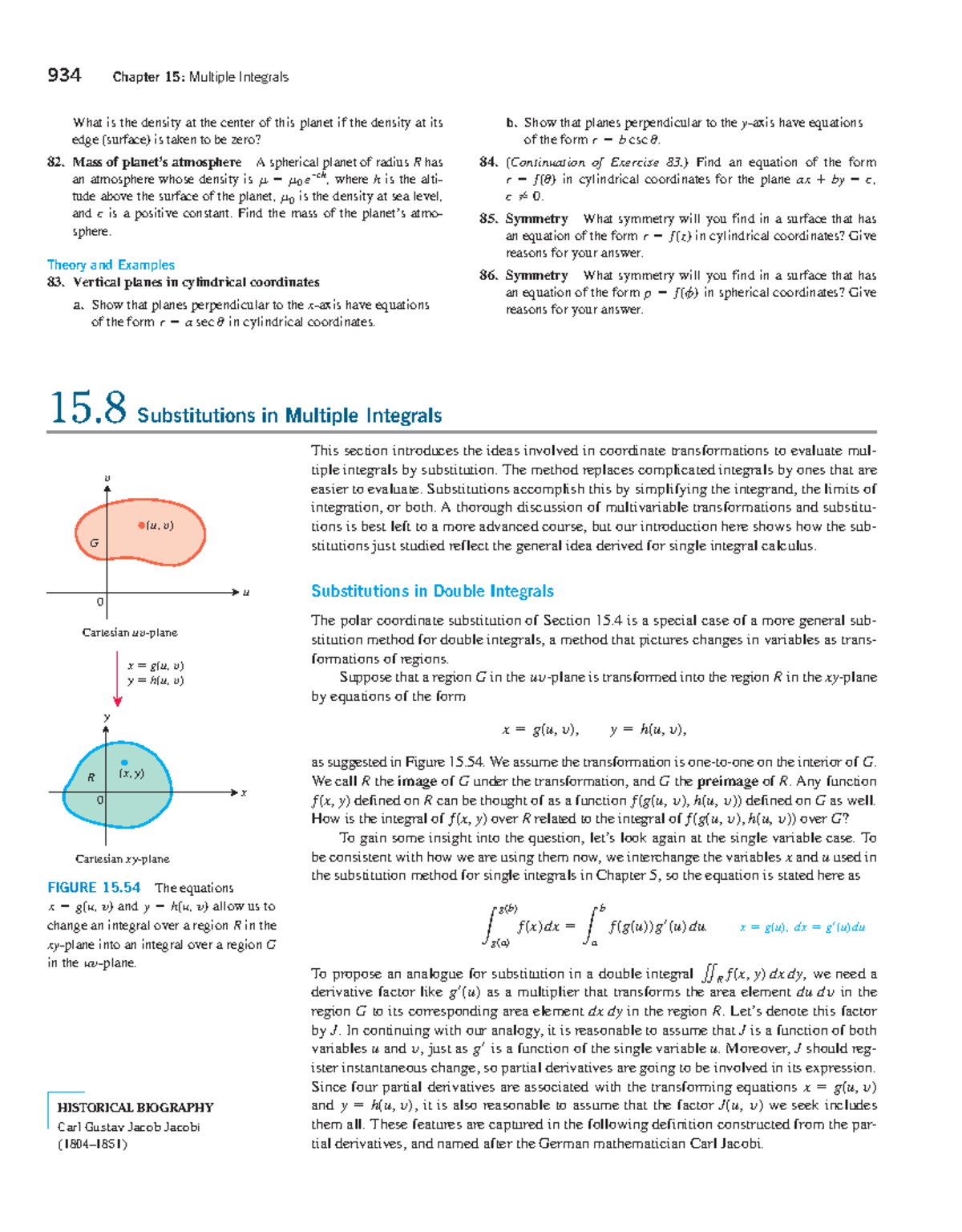 CH.15.8 Substitutions in Multiple Integrals - 934 Chapter 15: Multiple Integrals What is the ...