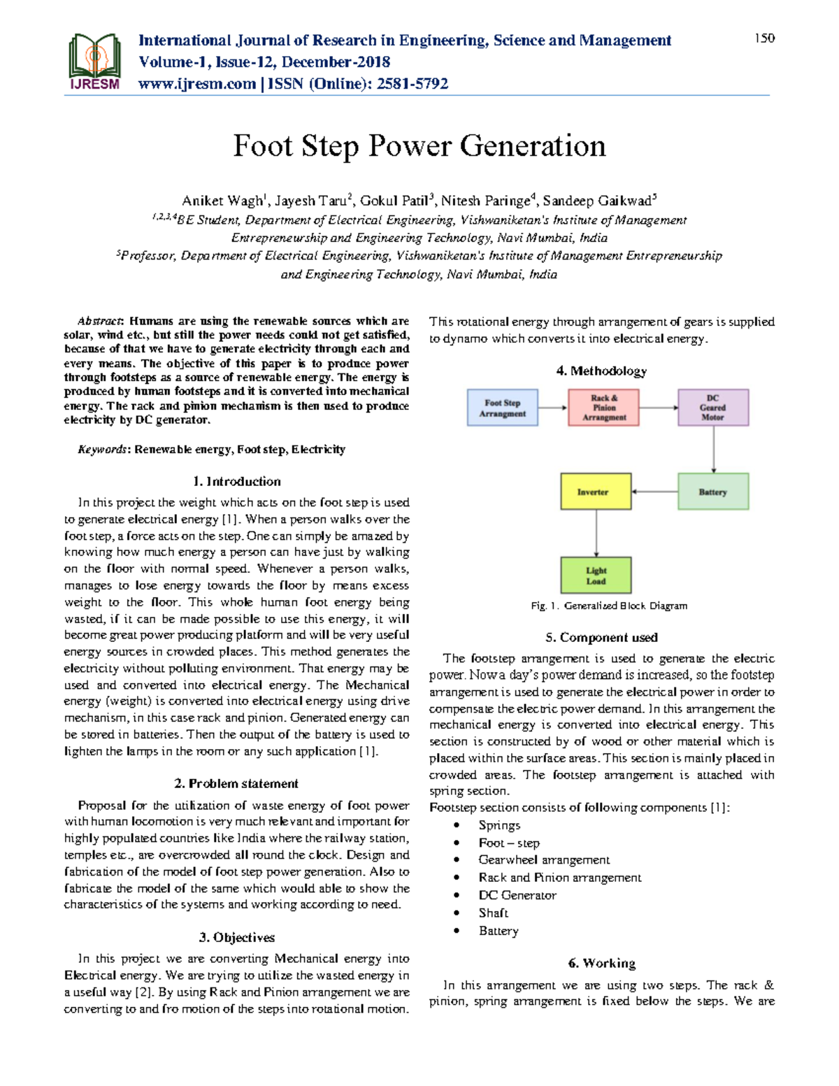 Foot step power Generation using different methods - International ...