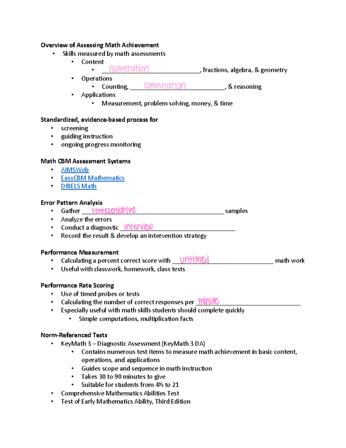 Assessing math achievement - Overview of Assessing Math Achievement ...