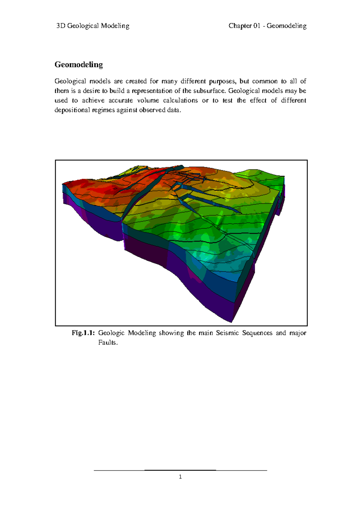 Chapter-01 3D Geological modeling - Geomodeling Geological models are ...