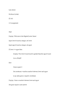 Project One Text Based Game - IT 140 Design Document Template ...