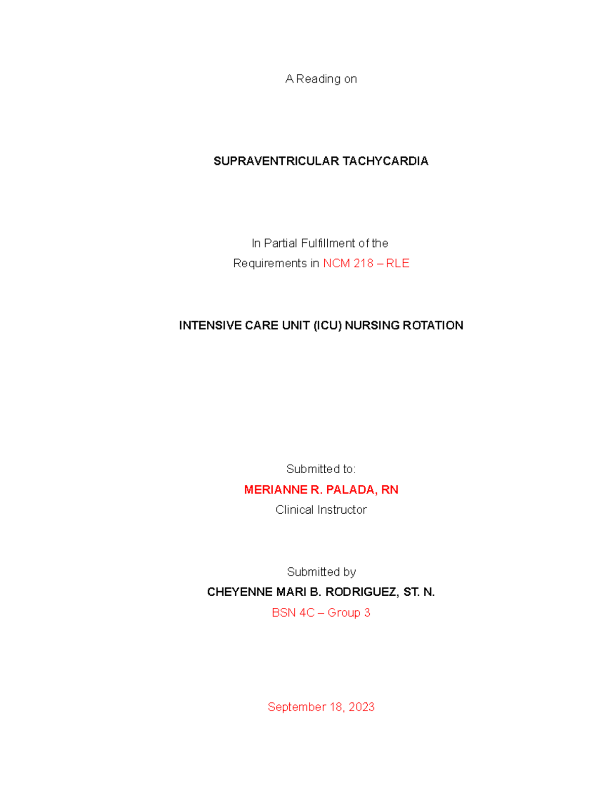 Journal Reading ICU - A Reading on SUPRAVENTRICULAR TACHYCARDIA In ...