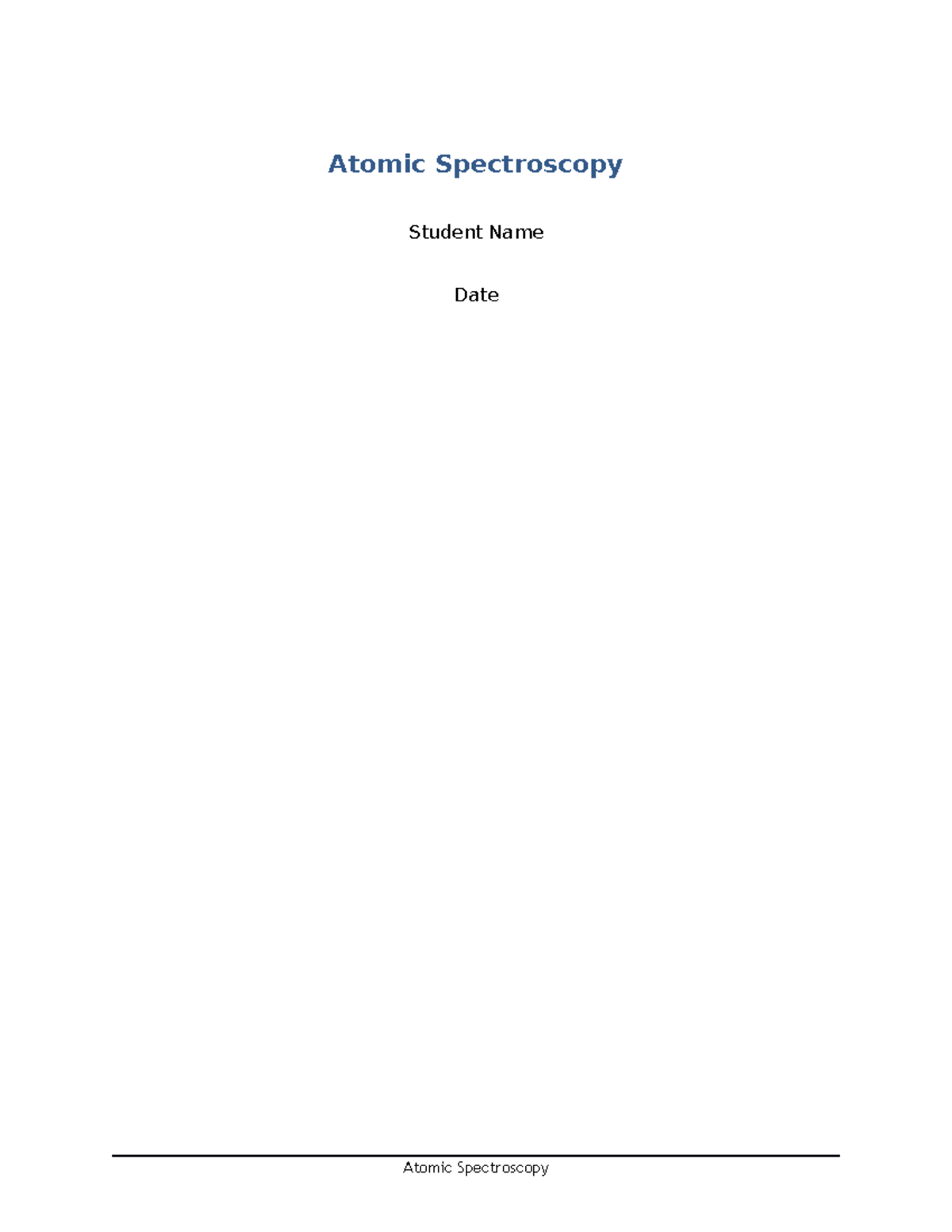 Atomic Spectroscopy Questions and answers document Aurora University ...