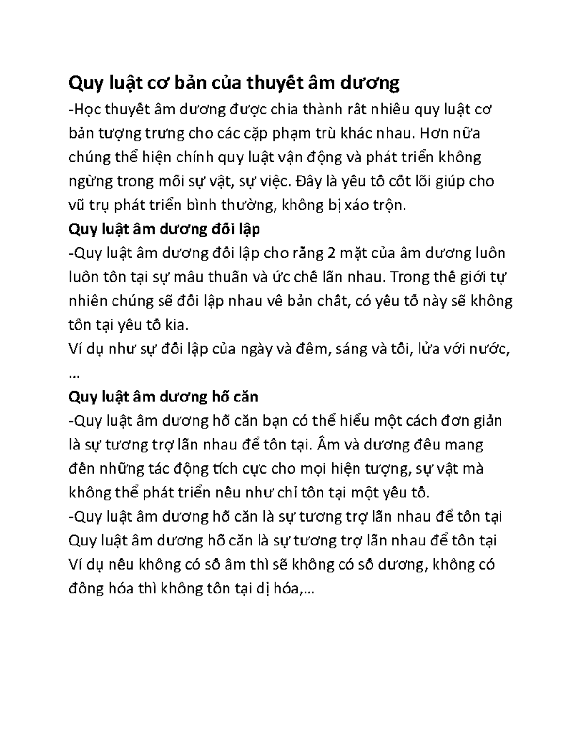 Quy luật cơ bản của thuyết âm dương - Quy lu t cậ ơ b n c a thuyếết âm dả ủ ương -H c thuyếết âm ...