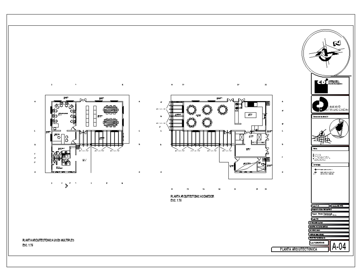 Instalaciones-Layout 1 - PLANTA ARQUITECTONICA A- Escala: 1 : Notas ...