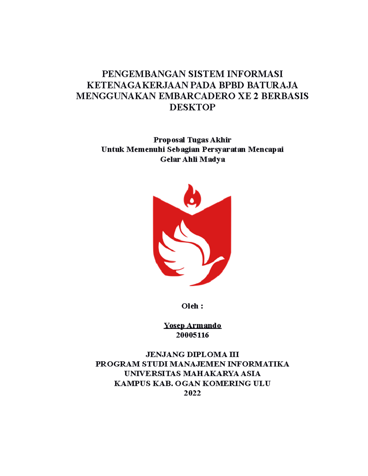 Naskah Sempro Revisi - PENGEMBANGAN SISTEM INFORMASI KETENAGAKERJAAN PADA BPBD BATURAJA ...