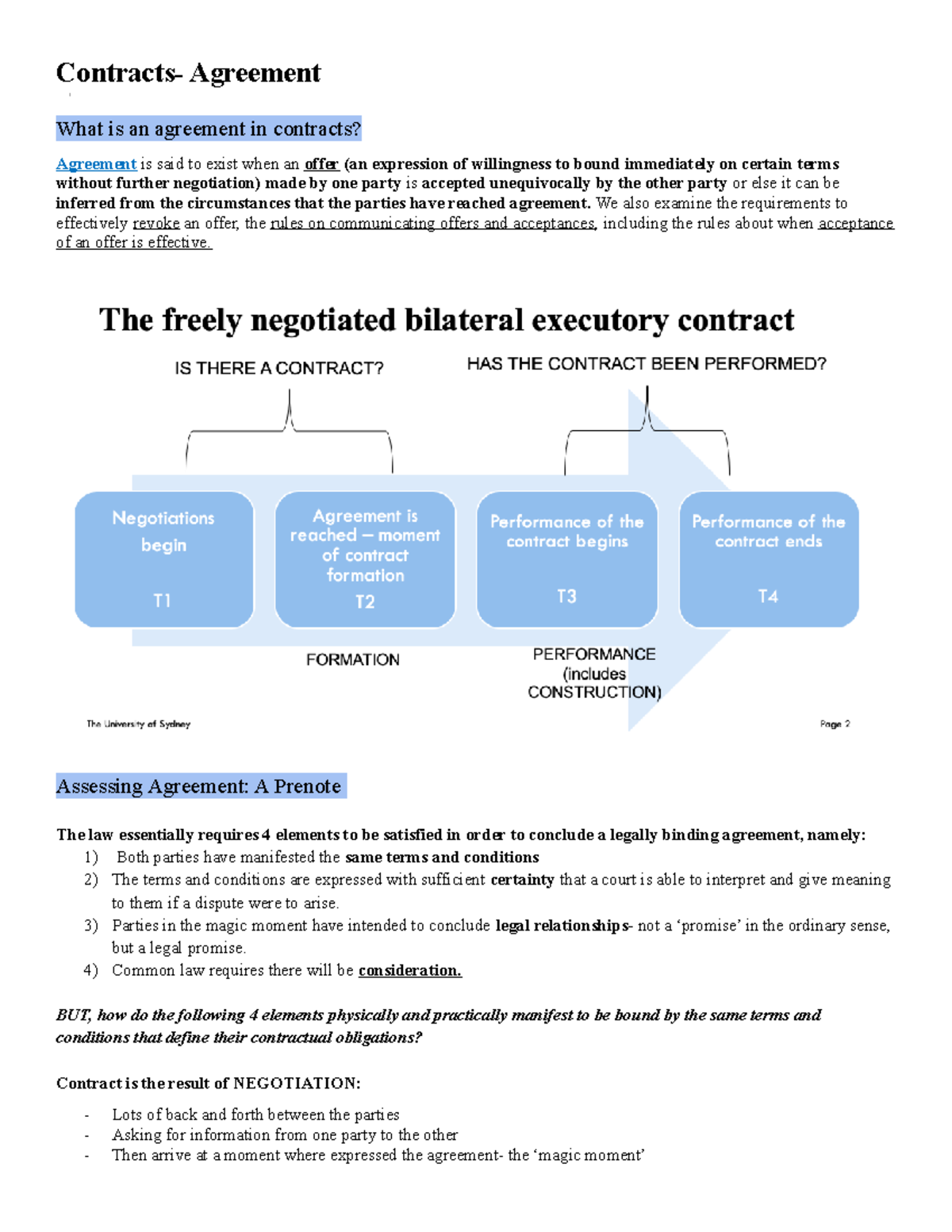 2- Agreement in Contractual Formation for LAWS1015 - Contracts ...
