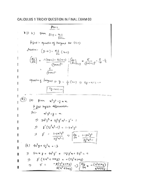 Calculus 1 Tricky Question IN Final EXAM 01 - MAT 271 - CALCULUS 1 ...