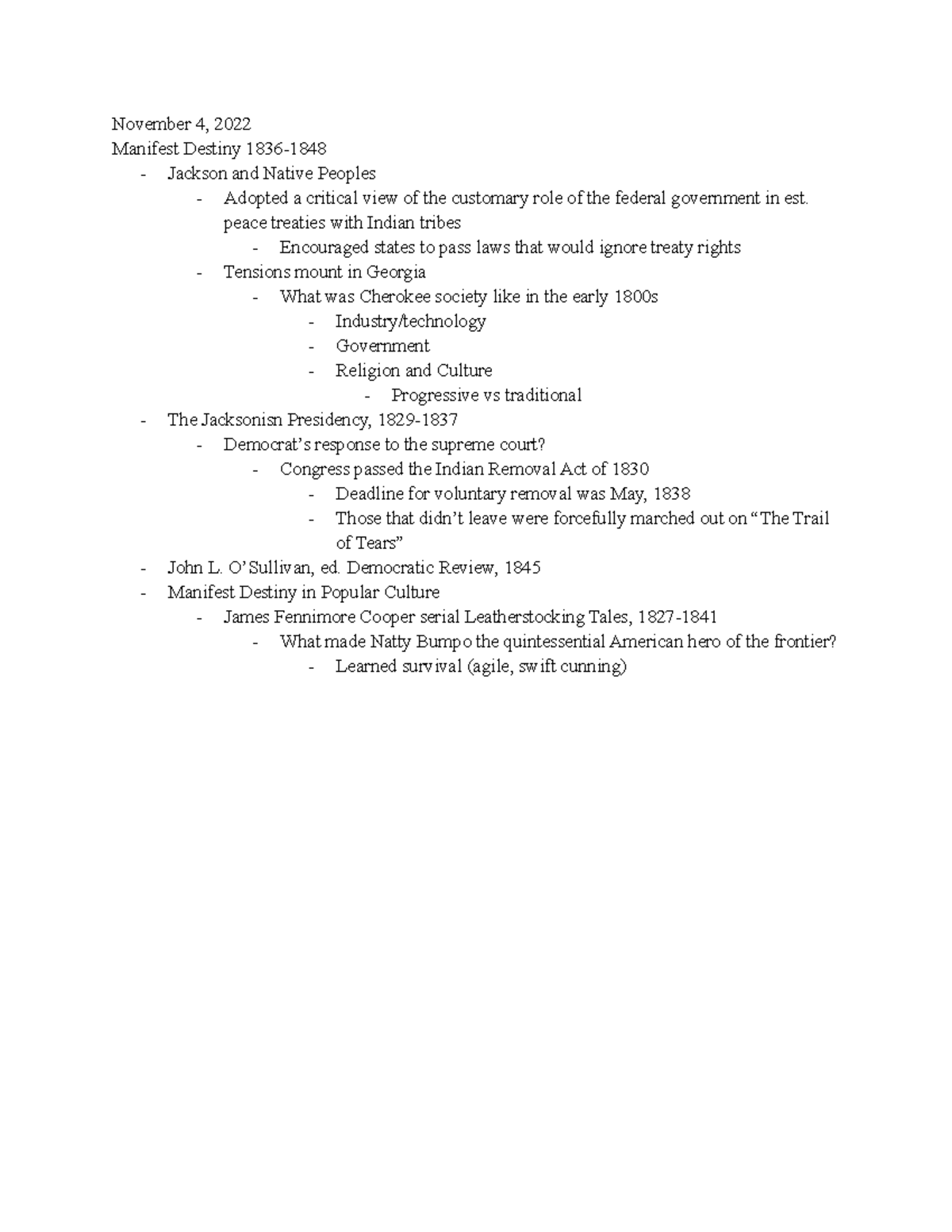 History 11 4 - James Jeffries - November 4, 2022 Manifest Destiny 1836 ...