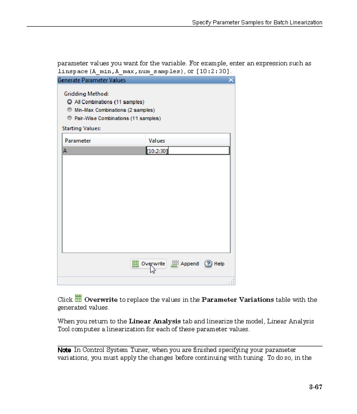 Simulink Control Design (42) - parameter values you want for the variable. For example, enter an ...