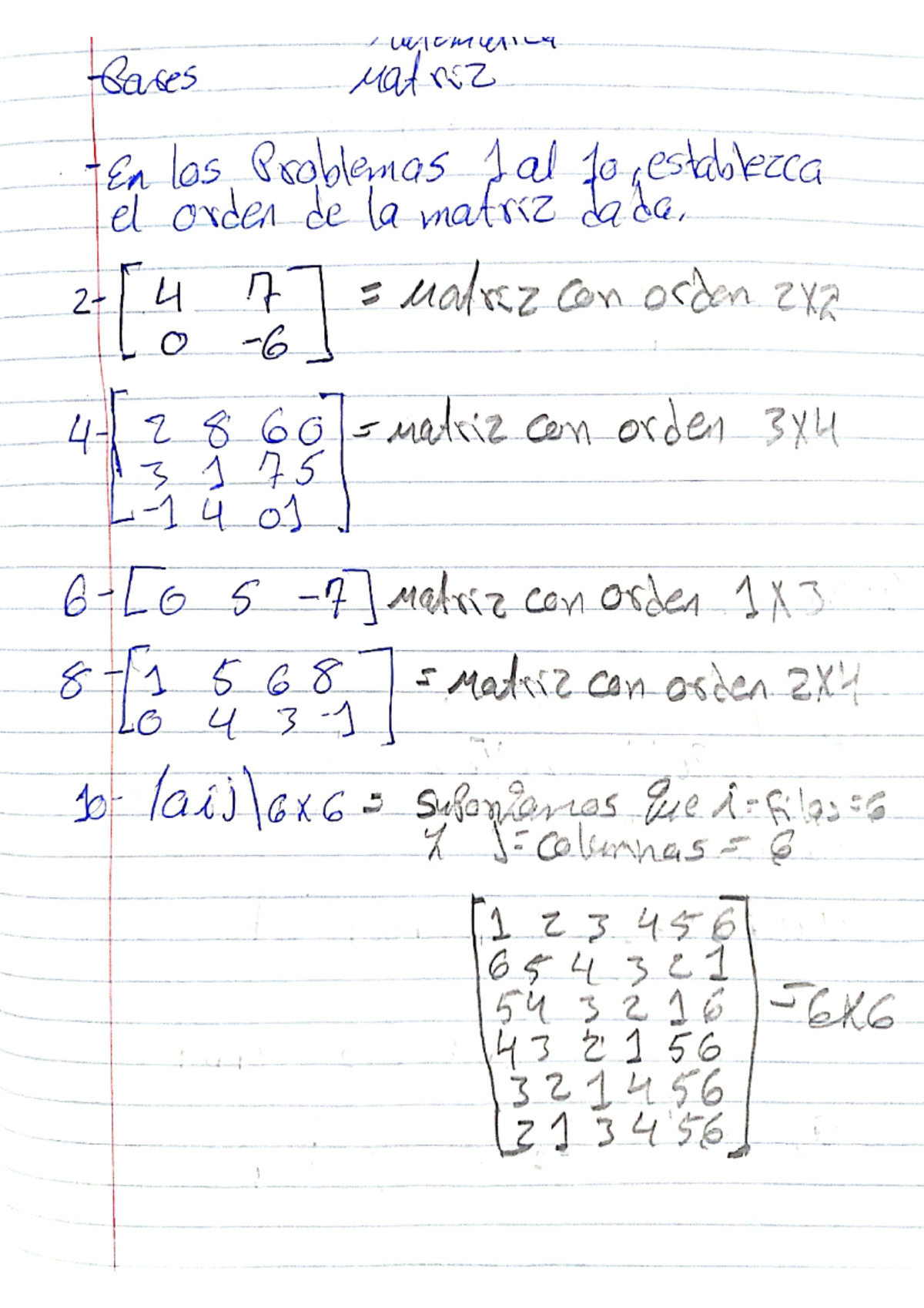 Ejercicios matrices - MATEMATICA BASICA - Studocu