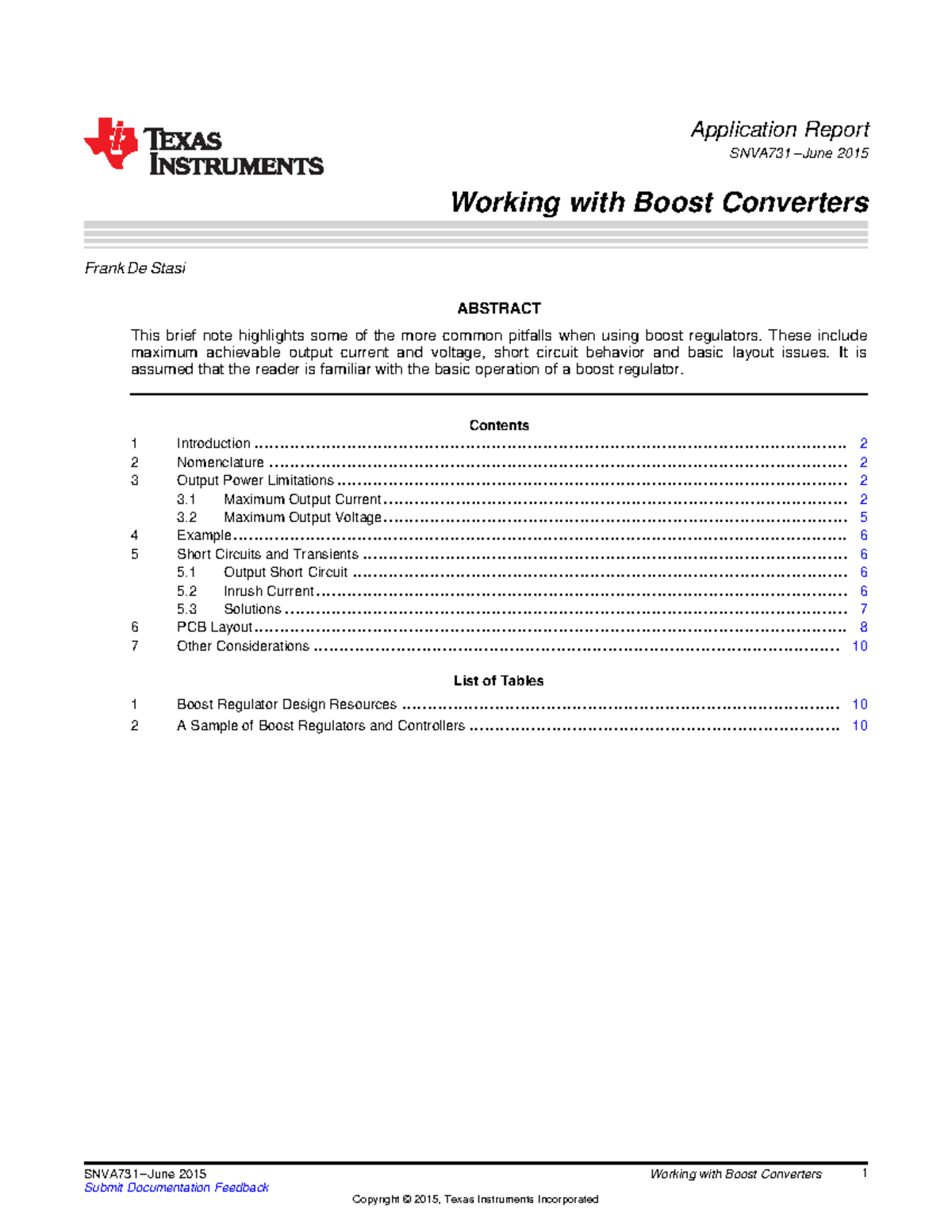 Construccion de booster ti - Application Report SNVA731 – June 2015 ...