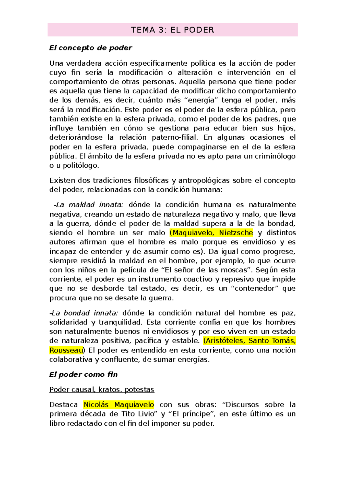 Tema 3 Apuntes De Clase Tema 3 El Poder El Concepto De Poder Una