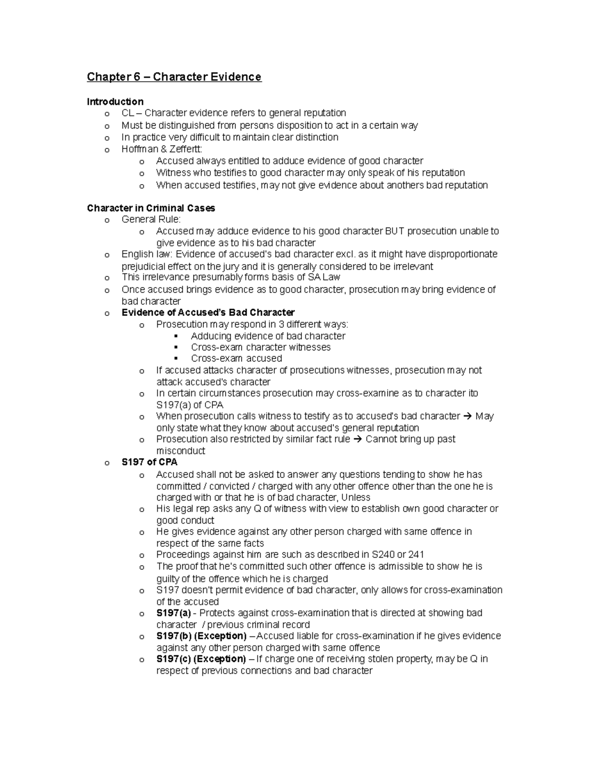 Ch.6 - Character Evidence (Martin) - Chapter 6 – Character Evidence ...