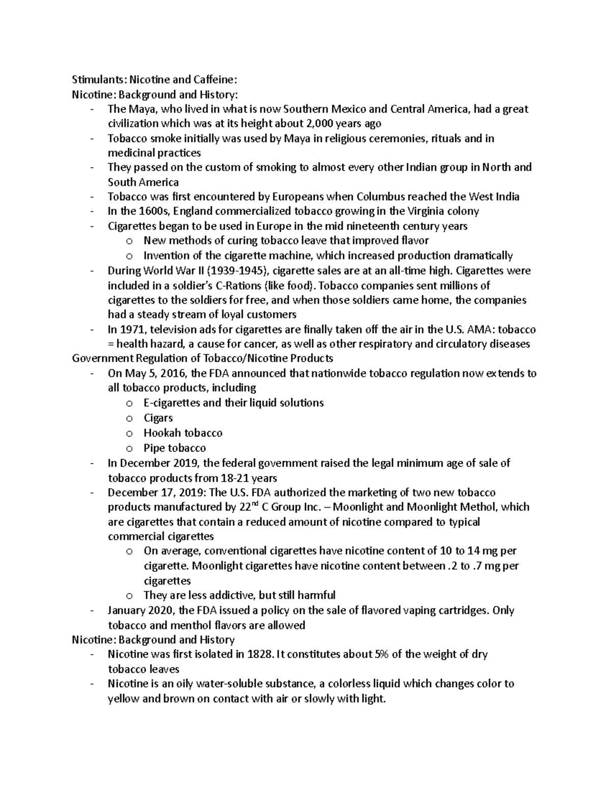 Drugs and behavior unit 3 - Stimulants: Nicotine and Caffeine: Nicotine ...