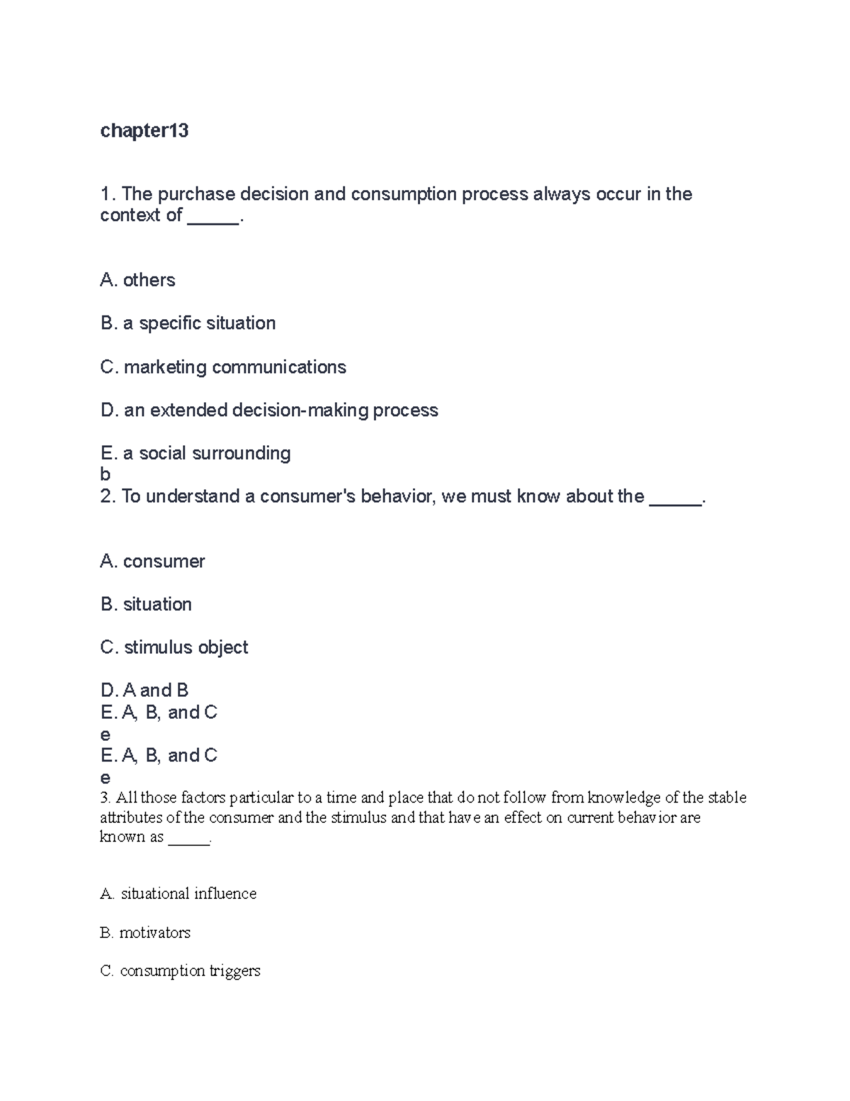 Chapter 12 quiz - chapter 1. The purchase decision and consumption ...