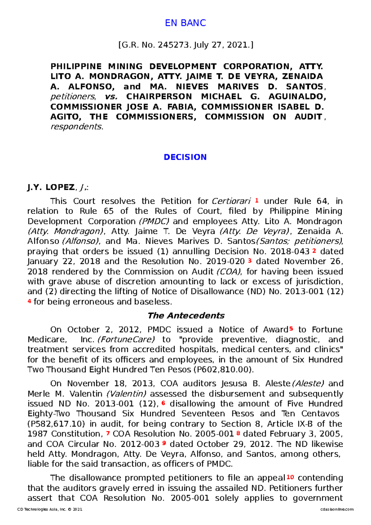 14. Philippine Mining vs. Aguinaldo - EN BANC [G. No. 245273. July 27 ...
