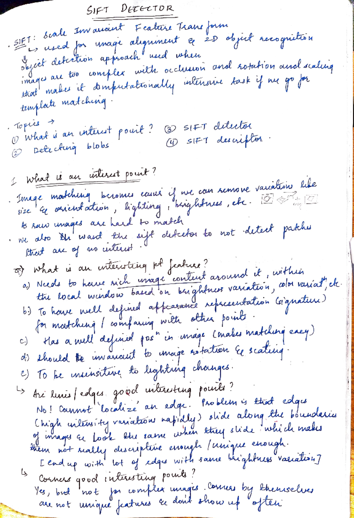 SIFT - mva sift notes - Machine Vision and its Application - Studocu