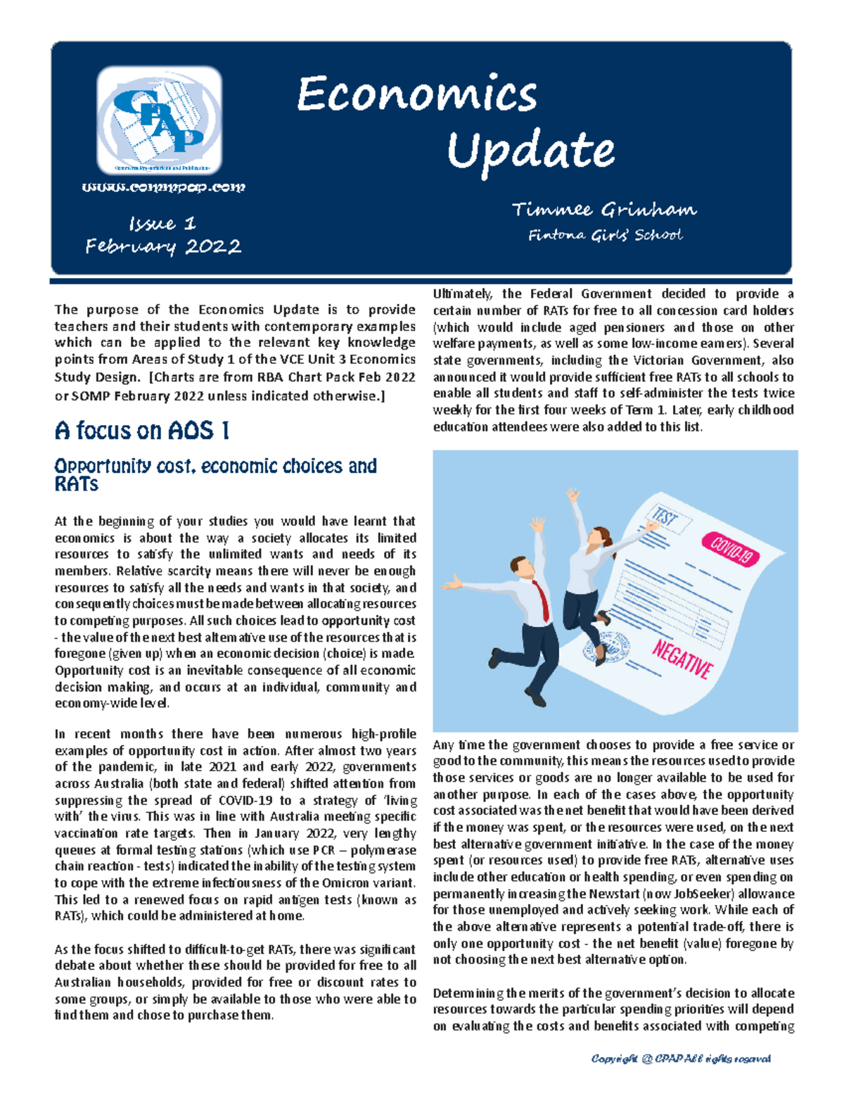 CPAP Economics Update 1 2022 - ECON10003 - Unimelb - Studocu