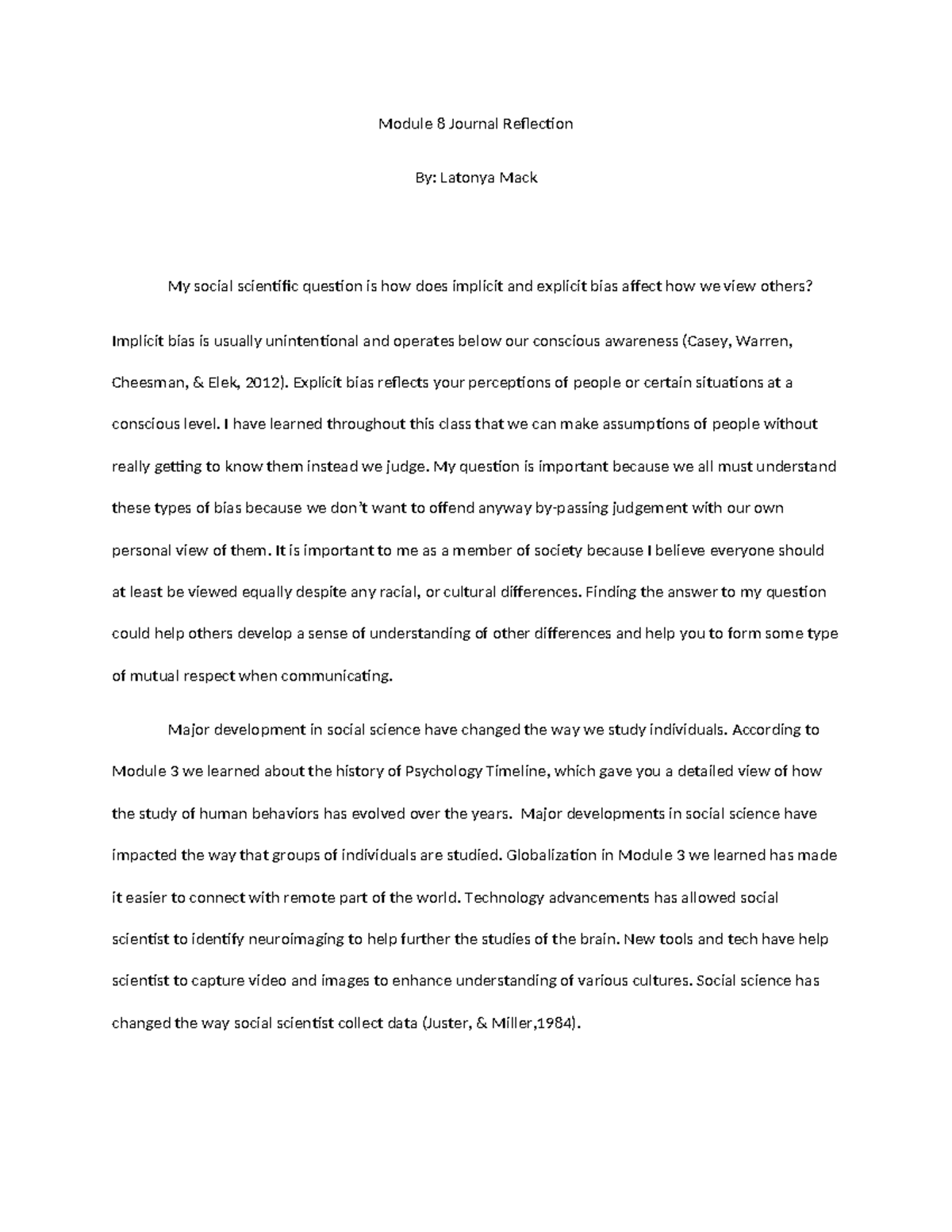 Module 8 journal reflection - Module 8 Journal Reflection By: Latonya ...