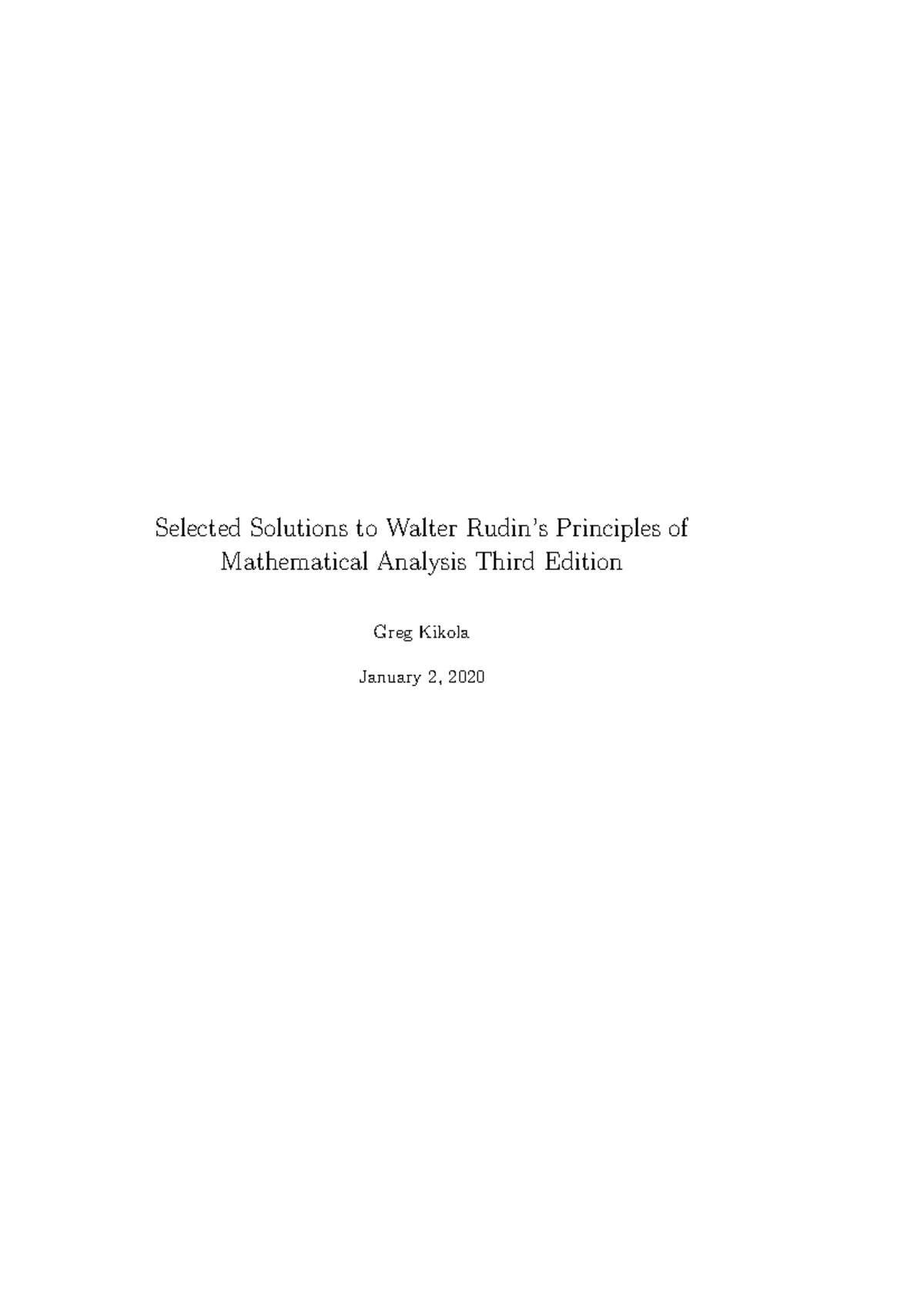 Rudinsol - asdf - Selected Solutions to Walter Rudin’s Principles of ...