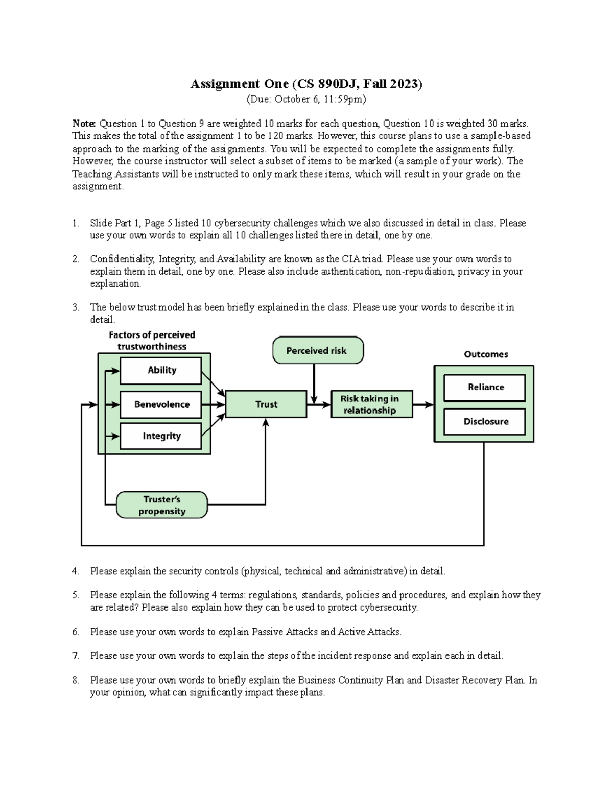Assignment 1 - This makes the total of the assignment 1 to be 120 marks ...