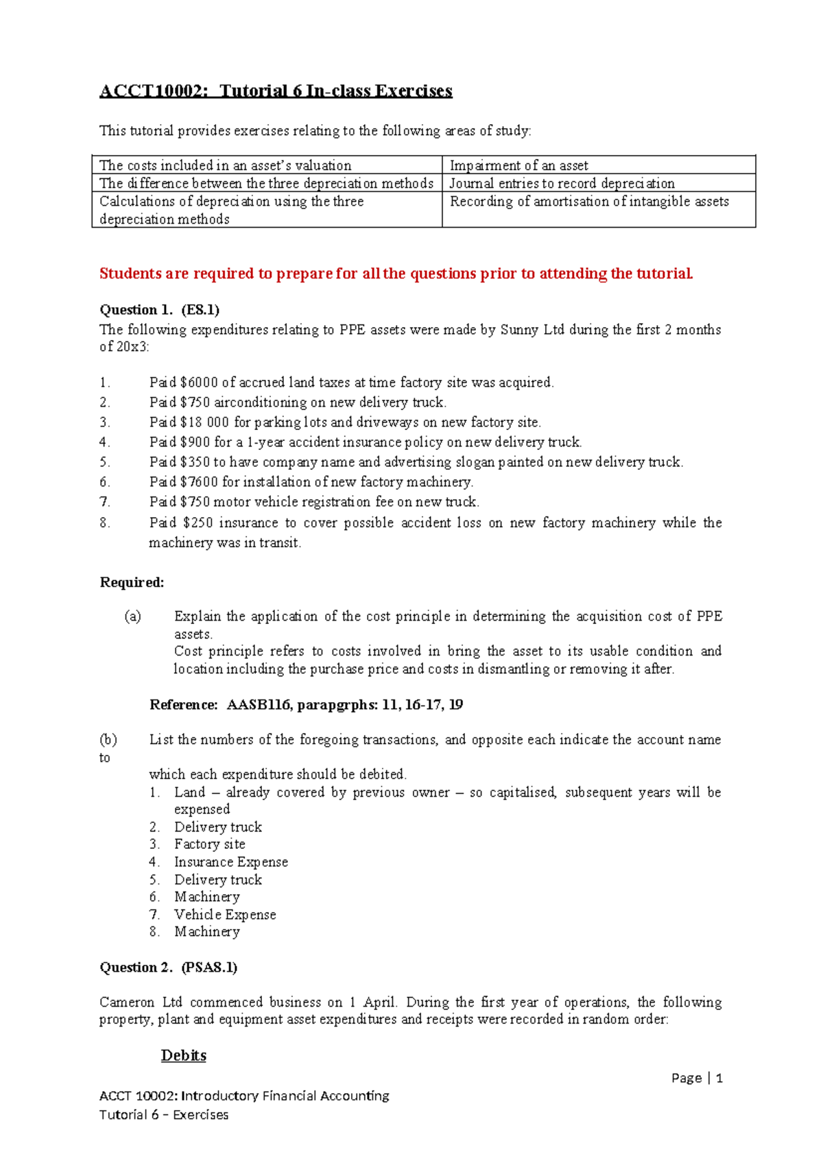 ACCT10002 Tutorial 7 In-class Exercises new - ACCT10002: Tutorial 6 In-class Exercises This ...