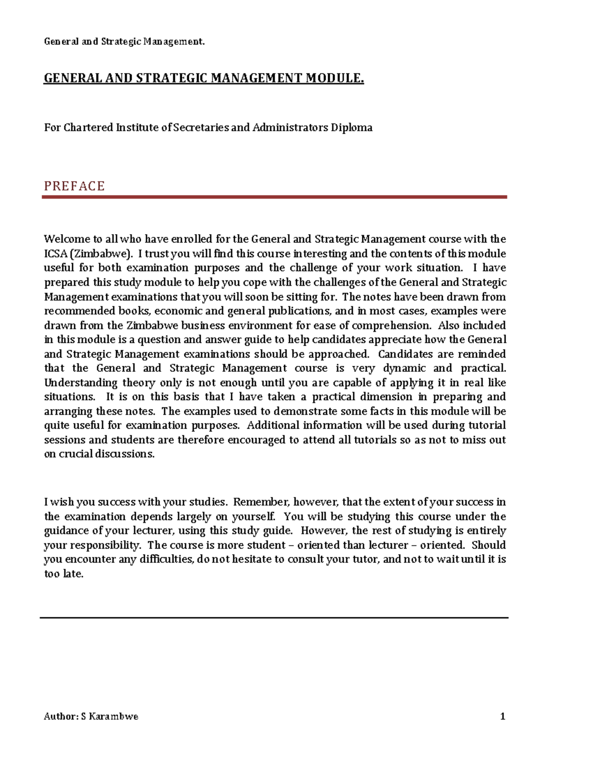 General and Strategic Management Modul - GENERAL AND STRATEGIC ...