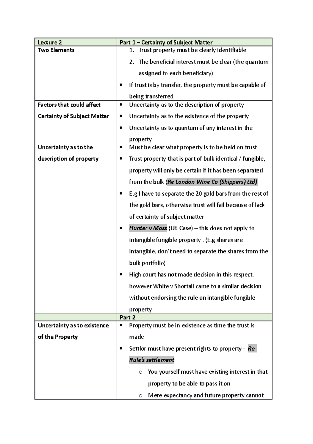 Lecture 2 - Certainty of Subject Matter - Lecture 2 Part 1 – Certainty ...