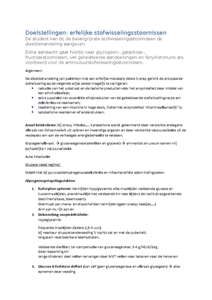 Leerdoelen diabetes les dieetleer - De student kan: 1. aangeven bij de ...