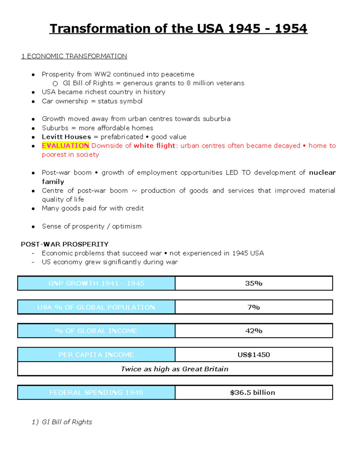 4 Transformation of the USA 1945 - 1954 - Transformation of the USA ...