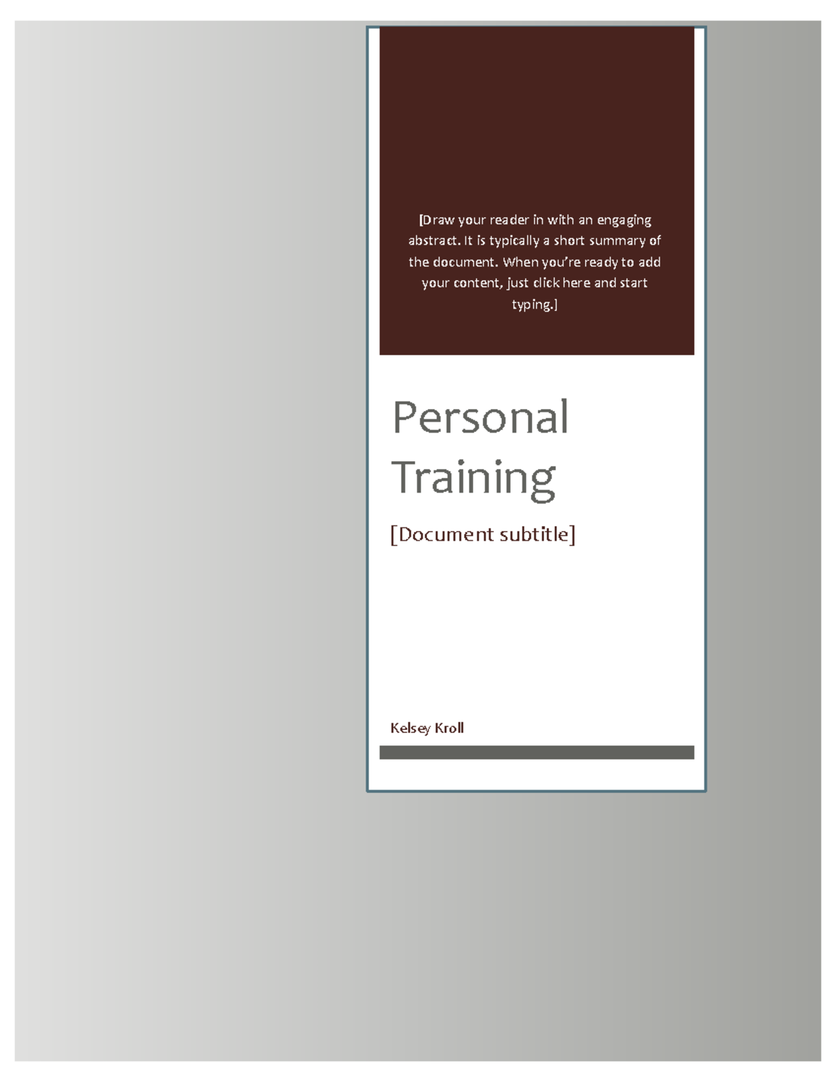 Personal Training Program-03 - Kelsey Kroll [Draw your reader in with ...