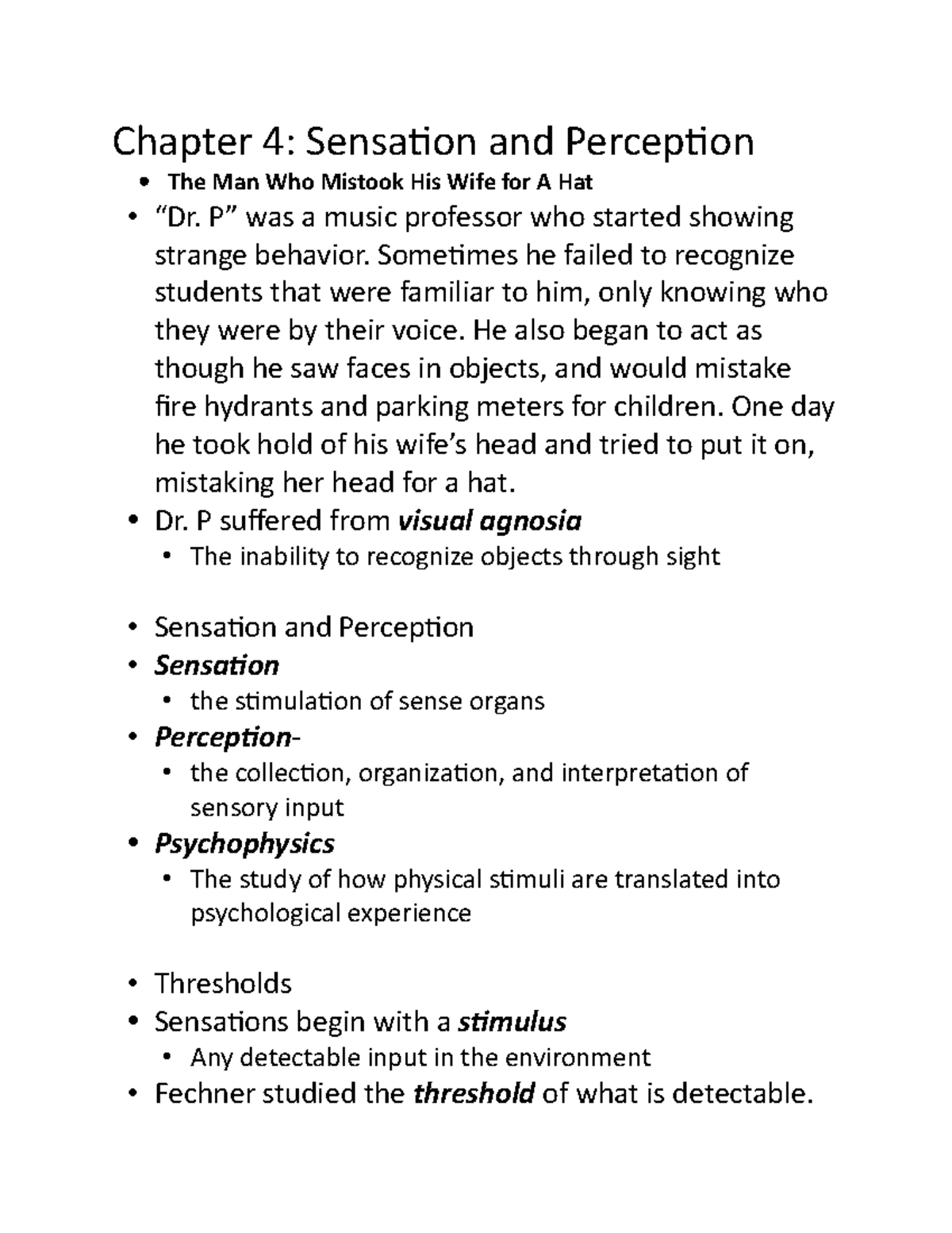 Chapter 4 - Introduction To Psychology Class notes - Chapter 4 ...
