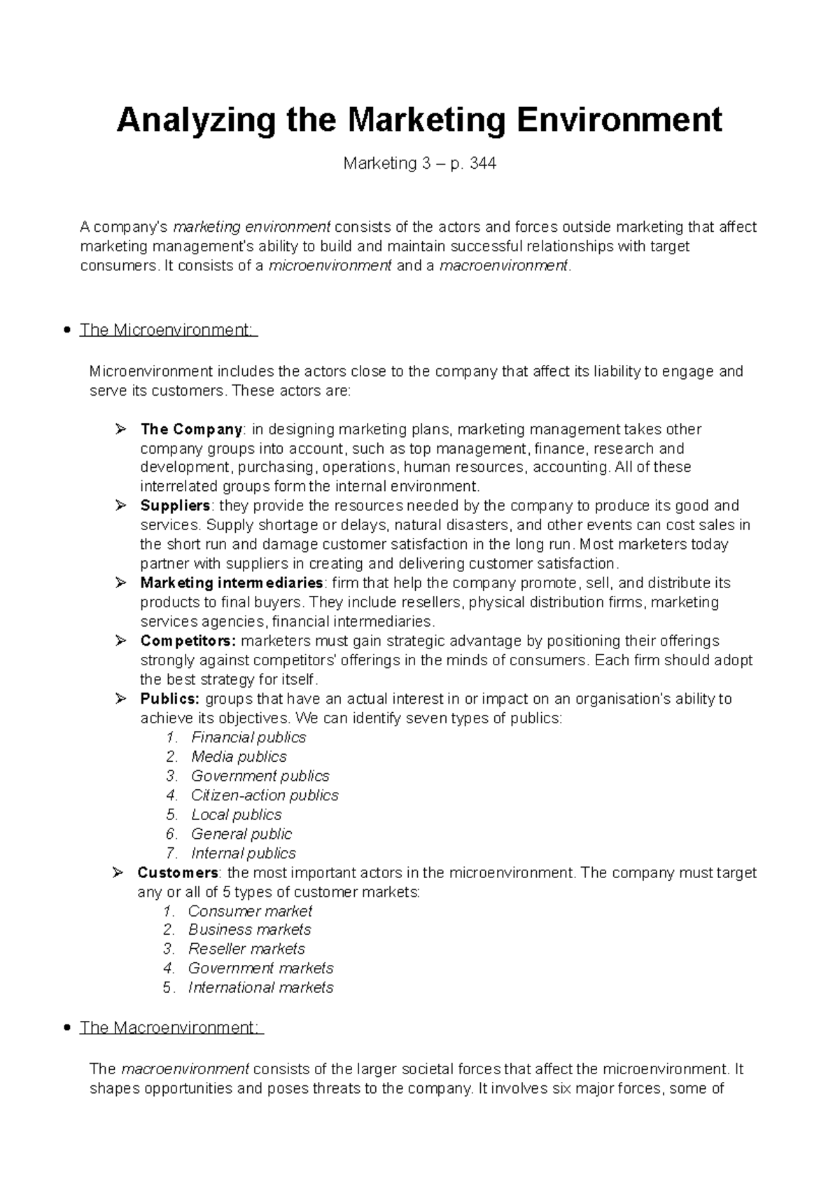 Marketing 3 - Analyzing the Marketing Environment - Analyzing the ...