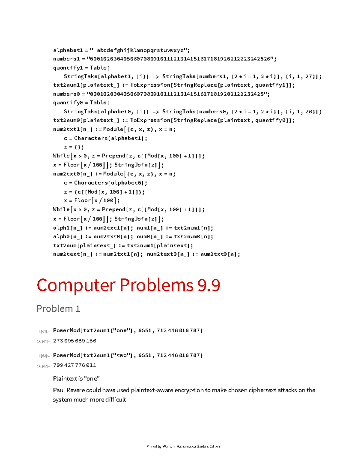 Computer Problems 9 - alphabet1 = " abcdefghijklmnopqrstuvwxyz ...