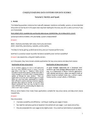 CS4225 tutorial 1 ans - CS4225/CS5425 BIG DATA SYSTEMS FOR DATA SCIENCE Tutorial 1: MapReduce ...