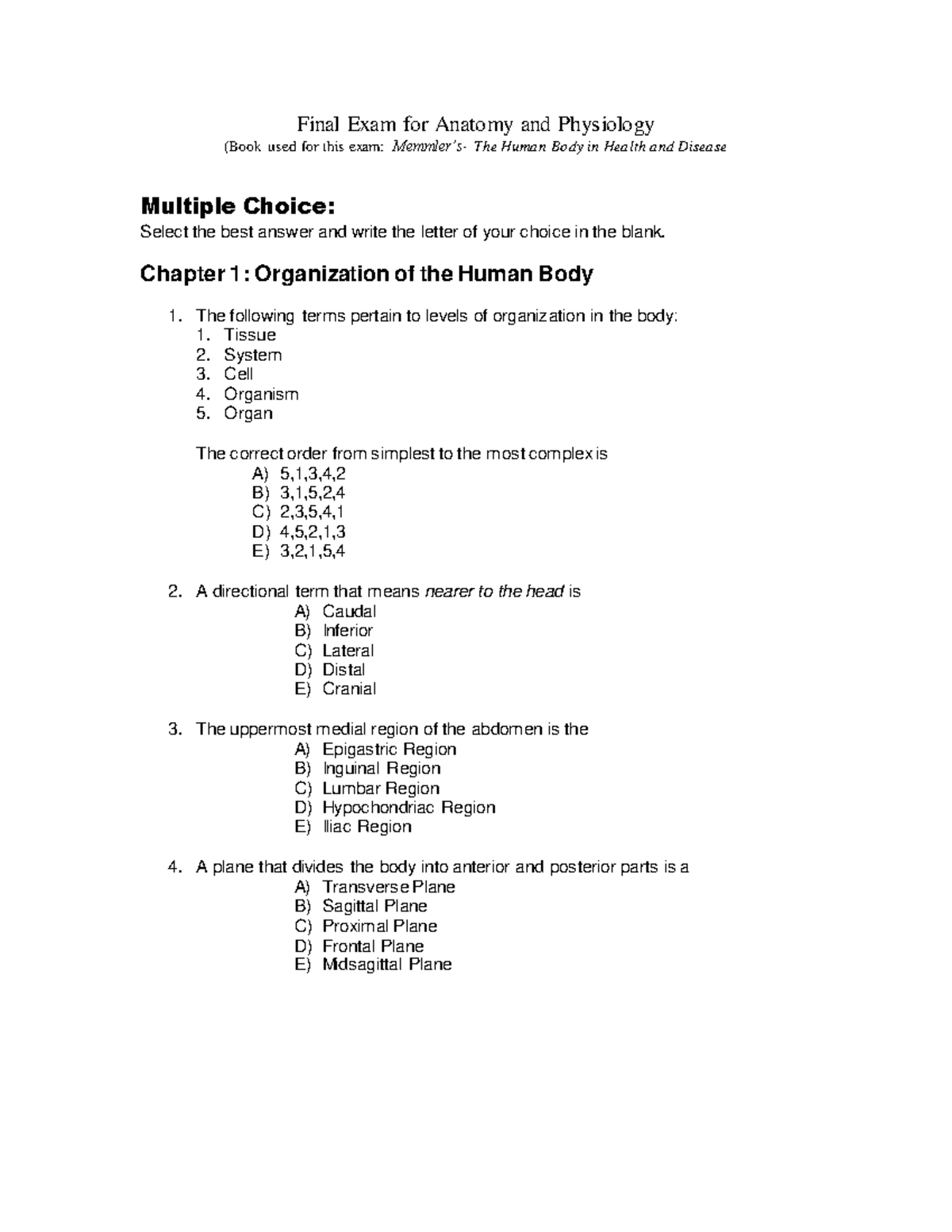 Finalexamforanatomyandphysiology-170529043529 - Final Exam for Anatomy ...