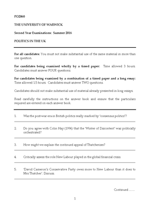 Week 2 - These are the notes for Week 2's lecture on the post-war ...