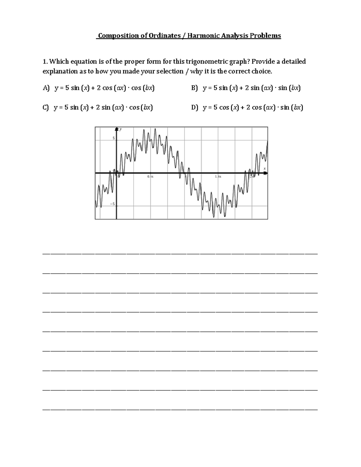 Harmonic Analysis Problems - Composition of Ordinates / Harmonic ...