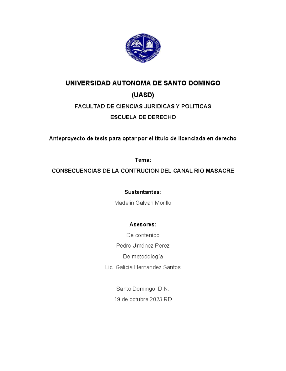 Universidad Autonoma DE Santo Domingo tesis - UNIVERSIDAD AUTONOMA DE ...