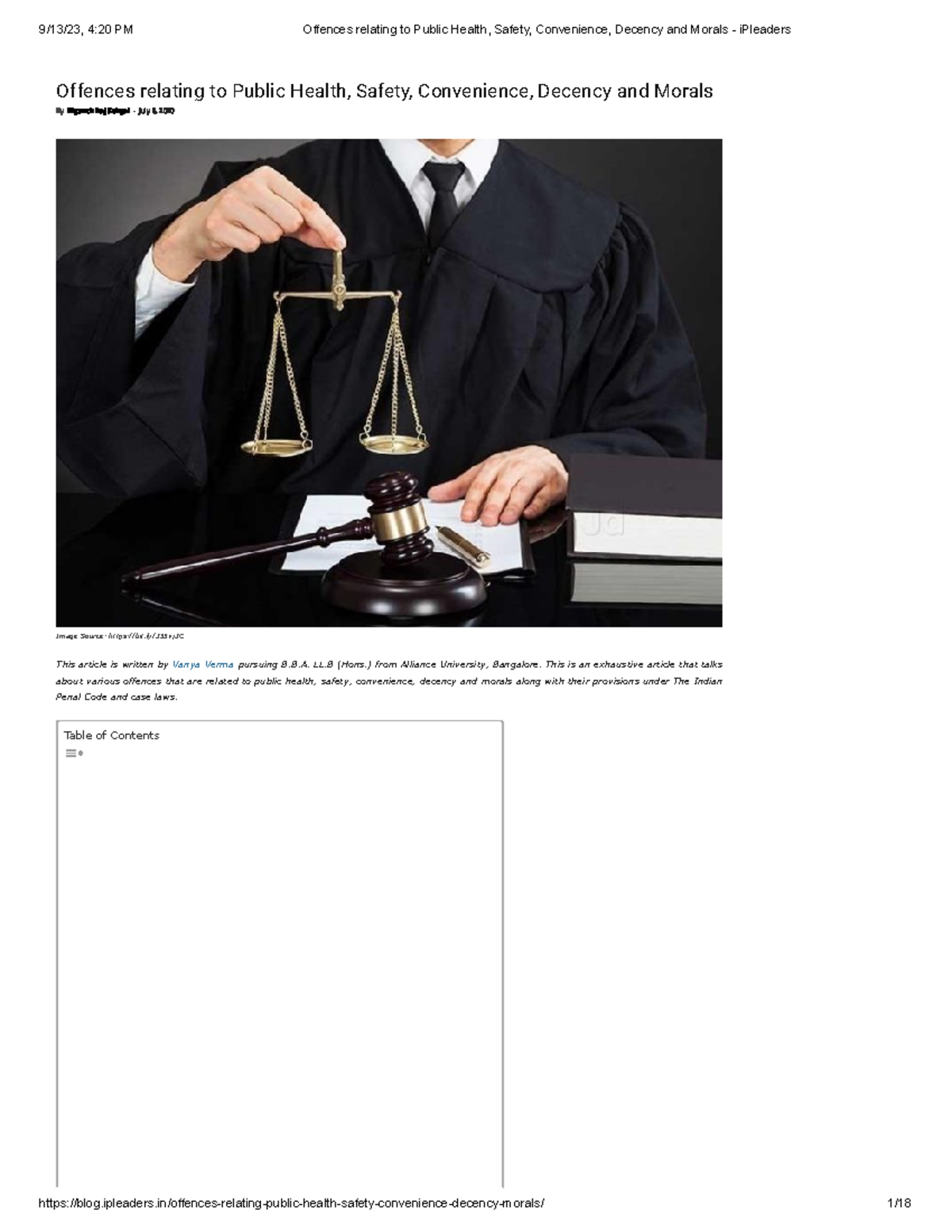 Chap 14 - Offences relating to Public Health, Safety, Convenience ...