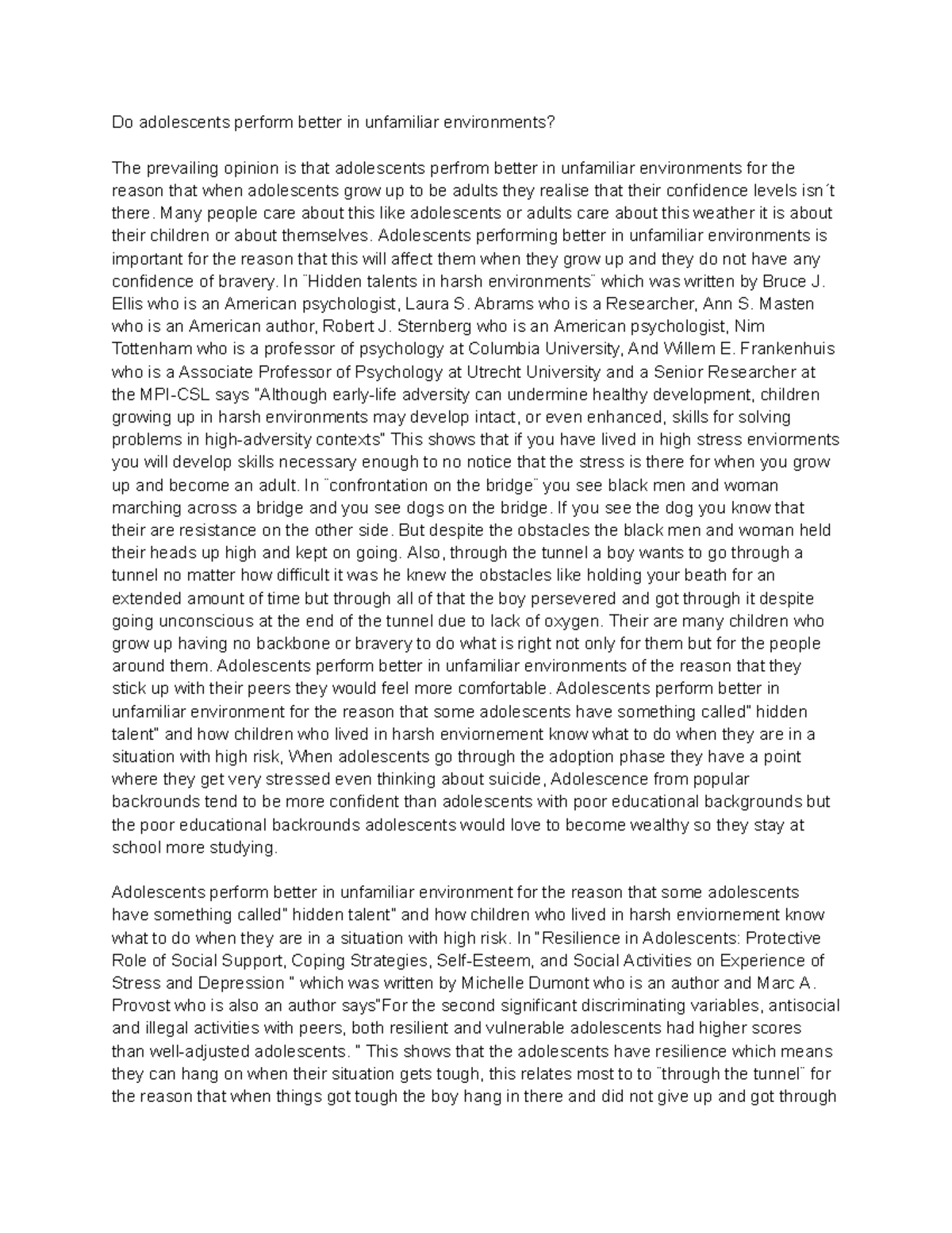 IWA AP Seminar - Do adolescents perform better in unfamiliar ...