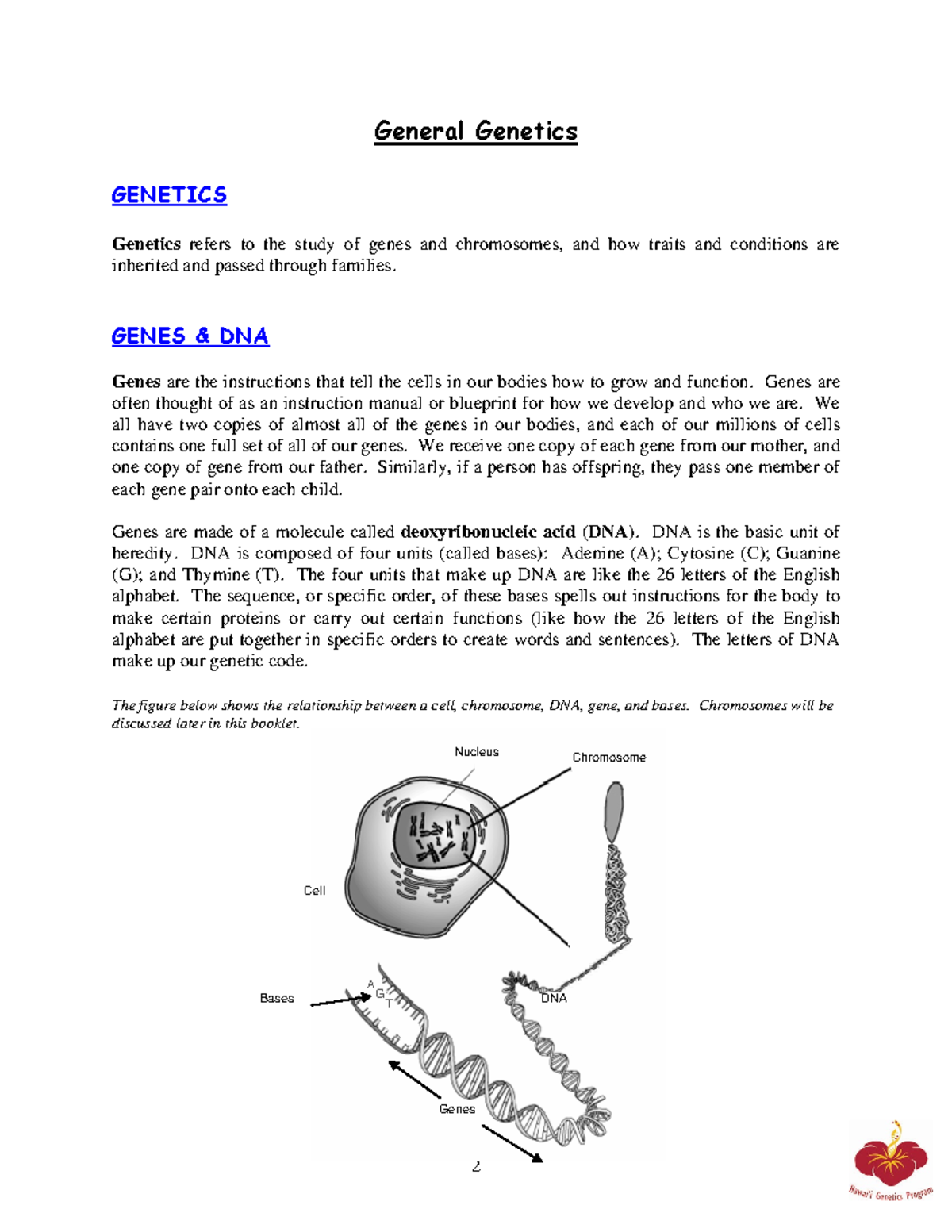 Genetics - General Genetics GENETICS Genetics refers to the study of ...