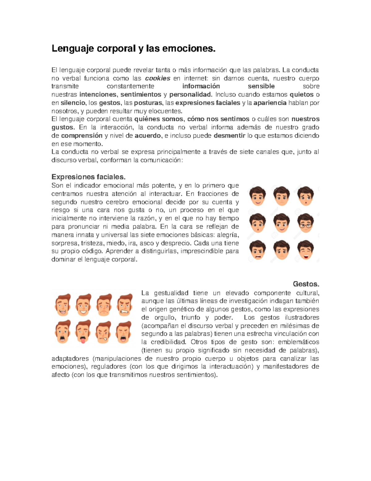 Lenguaje corporal y las emociones - El lenguaje corporal puede revelar ...