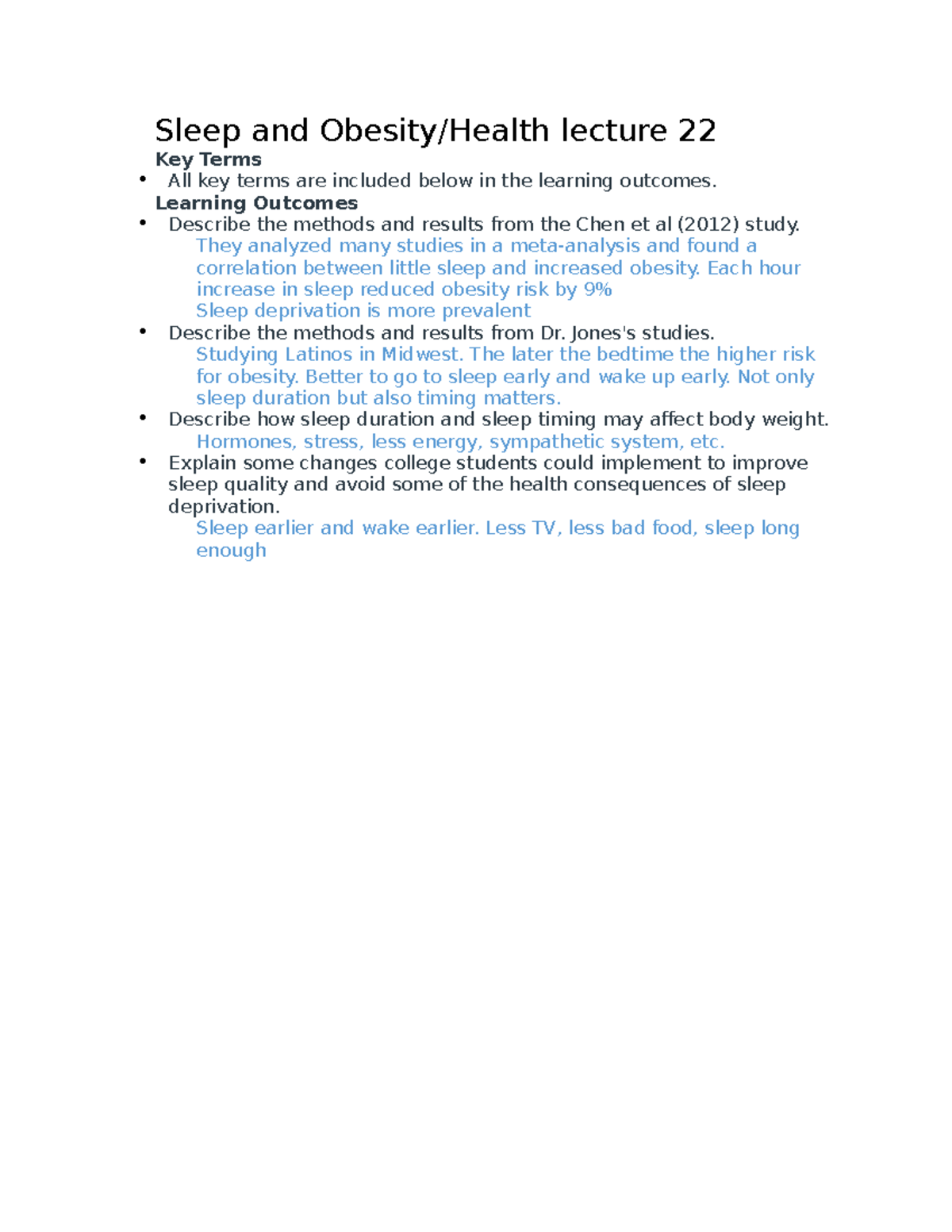 Sleep and Obesity 22 - Lecture notes 22 - Psych 111 - BYU - Studocu