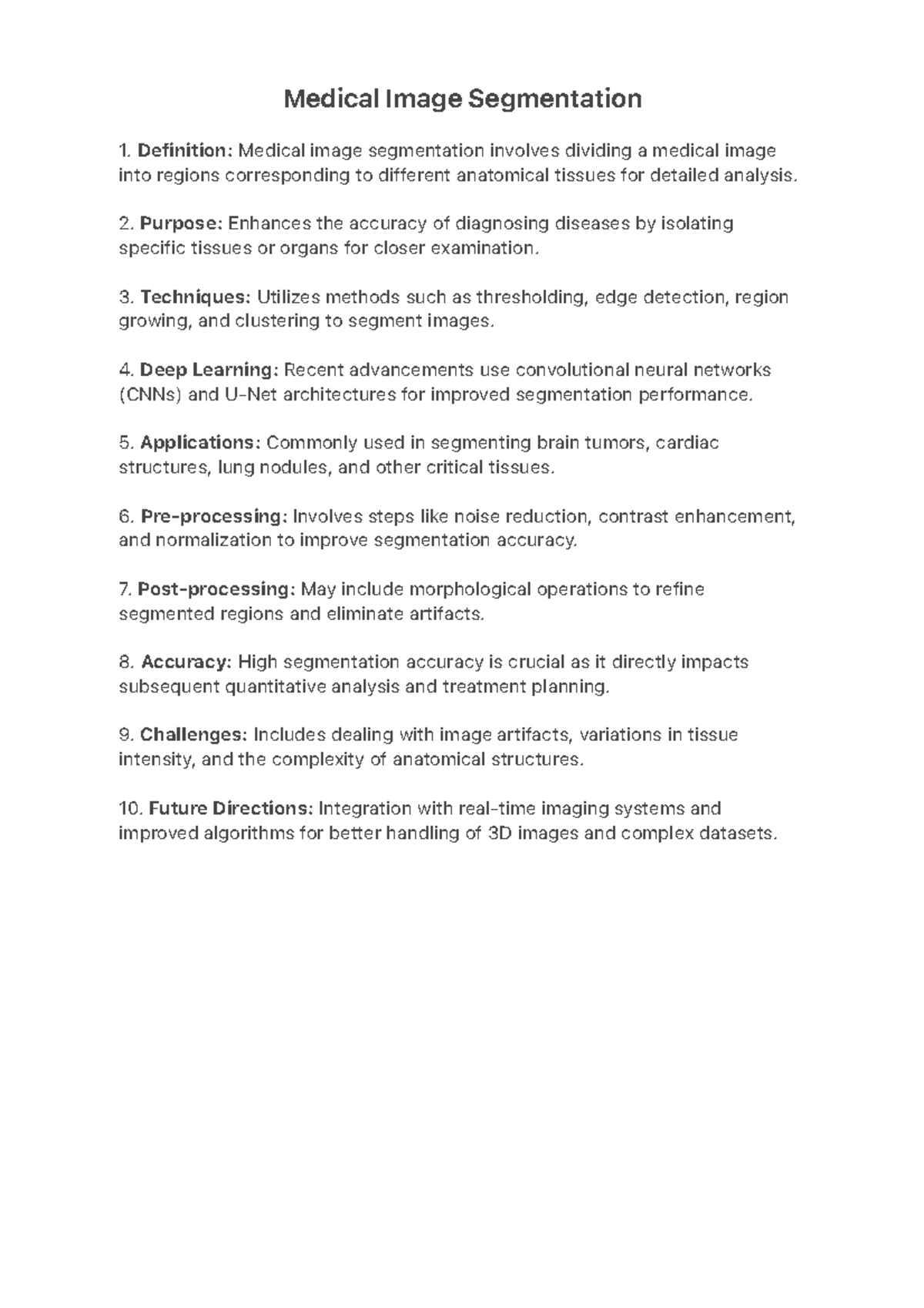 2.Medical Image Segmentation - Definition: Medical image segmentation ...