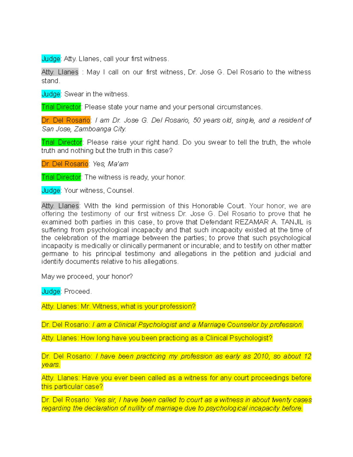 Civpro-script - Lecture Notes - Judge: Atty. Llanes, call your first ...